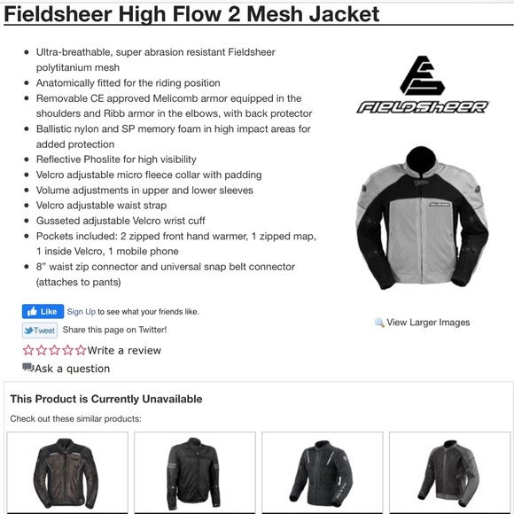 Fieldsheer | Jackets & Coats | Mens Black Fieldsheer Motorcycle Mesh ...